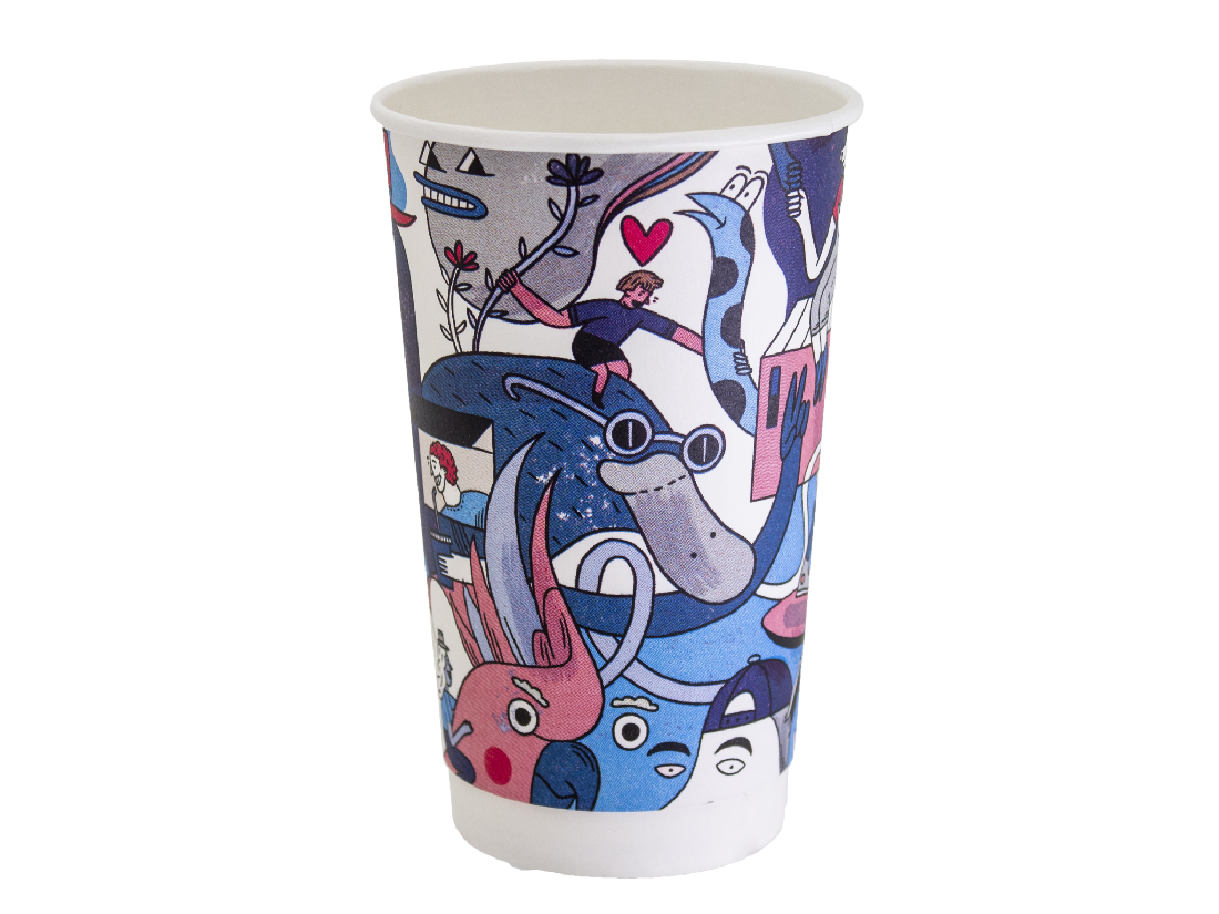 NEW BIO CUP DOUBLE WALL TRUE FILL 16OZ